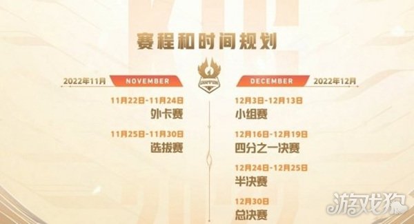 王者荣耀2022世界冠军杯时间 世冠什么时候开始 游戏狗